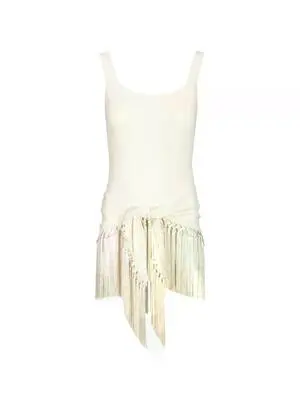 TALLER MARMO Mini Lido Fringed Swimsuit - Neutrals
