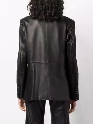 BLAZÉ MILANO Double-breasted Leather Blazer