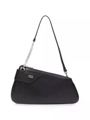 Gcds Small Comma Notte Asymmetric Shoulder Bag - Black