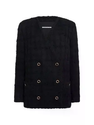 Alessandra Rich Tweed Double-breasted Jacket - Black