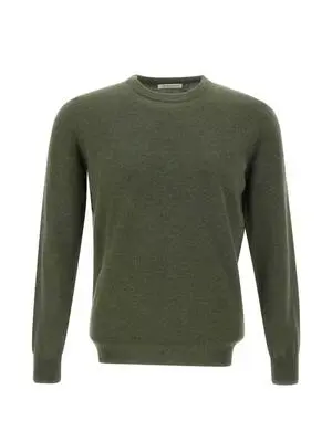 KANGRA Crew-neck Ribbed-trim Sweater - Green