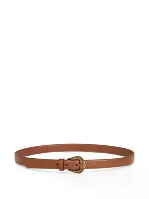 Etro Leather Belt With Paisley Buckle - Brown