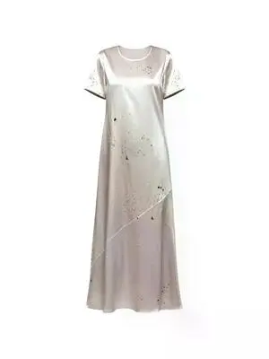 Max & Moi Satin Paint-splatter Maxi Dress