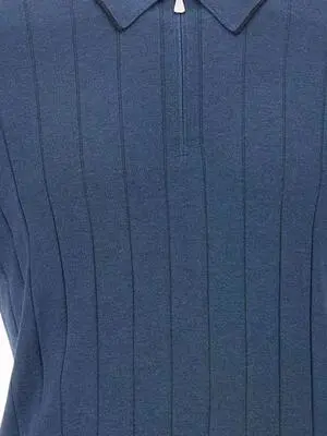 GRAN SASSO Ribbed-knit Silk Polo Shirt
