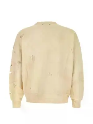 GOLDEN GOOSE Distressed Graphic-print Sweater - Neutrals