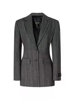 Pinko Pinstripe-pattern Single-breasted Blazer - Grey