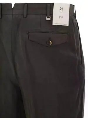 PT TORINO Double-pleat Turned-up Trousers
