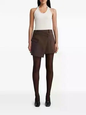Anna Quan Cora Chalk-stripe Wrap Mini Skirt