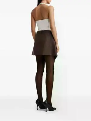 Anna Quan Cora Chalk-stripe Wrap Mini Skirt