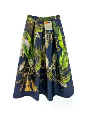 LUNATICA MILANO Leaf-print Skirt - Blue