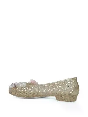 HEAVENLY JELLY Hibiscus Floral-appliqué Ballet Flats
