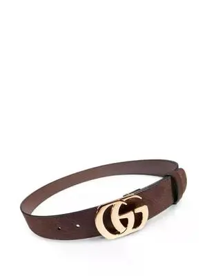 Gucci Cut Gg Marmont Leather Belt - Brown
