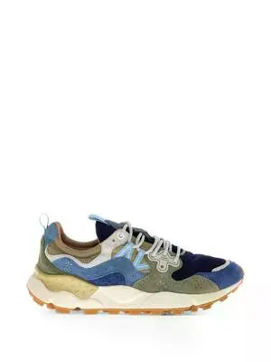 FLOWER MOUNTAIN Yamano 3 Panelled Suede Low-top Sneakers - Blue