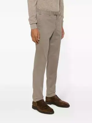 PT TORINO Straight-leg Modal-blend Trousers In Taupe - Grey
