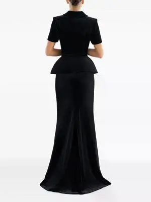 ADAMARIS V-neck Buttoned Maxi Skirt Set