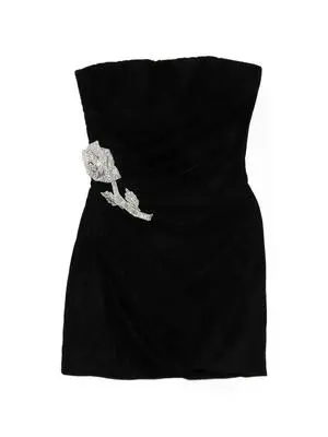 ADAMARIS Crystal-embellished Strapless Mini Dress - Black