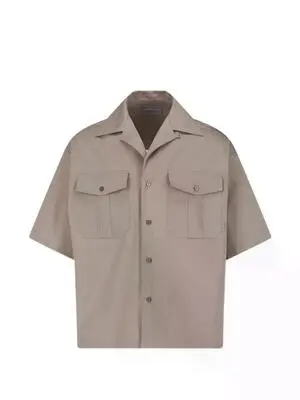 Balenciaga Short-sleeve Bowling Shirt - Neutrals