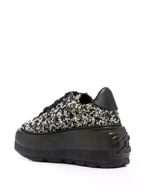 Casadei Bouclé-knit Platform Sneakers