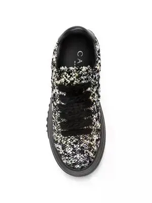 Casadei Bouclé-knit Platform Sneakers