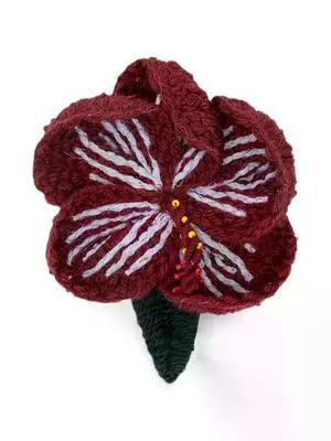 Alanui Crochet-knit Flower Brooch