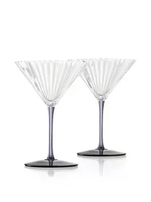 NASONMORETTI Textured Martini Glasses - White