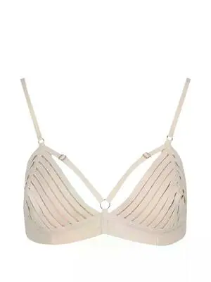Elisabetta Franchi Logo-underband Strappy Bra - Neutrals