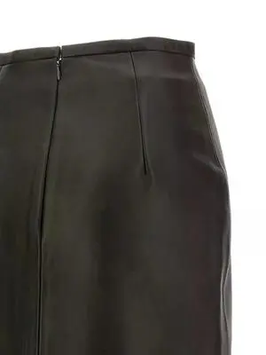 Co High-waisted Panelled Leather Midi Skirt