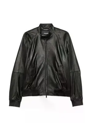 Dsquared2 Zip-up Leather Jacket - Black