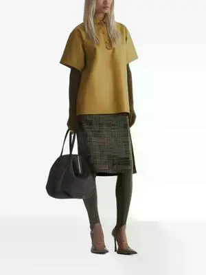 MUGLER Leather Polo Shirt - Yellow