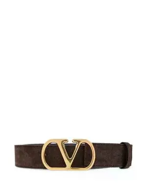 Valentino Garavani Vlogo Signature Suede Belt - Brown