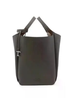 TOD'S Leather Logo-charm Bucket Bag - Grey
