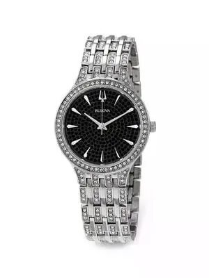 Bulova Phantom Crystal-embellished 32mm Watch - Black