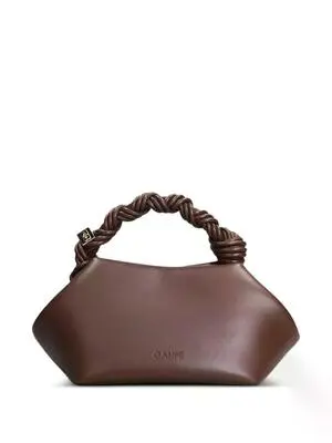 GANNI Small Bou Leather Tote Bag - Brown