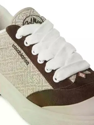 Casablanca Monogram-print Calf Suede-panel Sneakers
