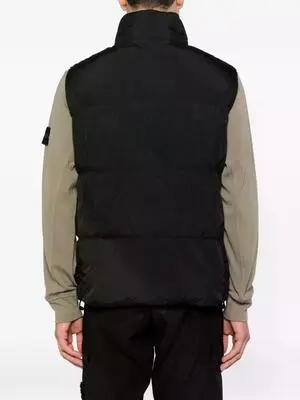 Stone Island Quilted Logo-patch Gilet - Black