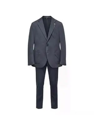 SANTANIELLO Single-breasted Patch-pocket Suit - Blue