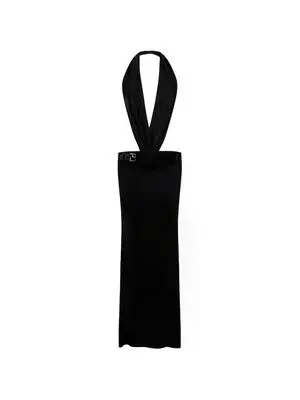 Dsquared2 Deep-cut Shiny Viscose Jersey Long Dress