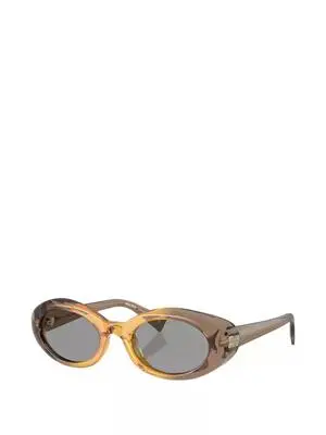 Miu Miu Oval-frame Sunglasses - Neutrals