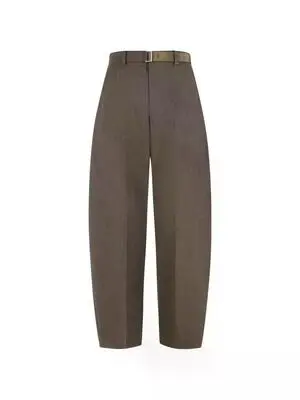 Sacai Belted Pleated Trousers - Brown