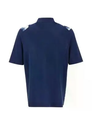 GRAN SASSO Chevron-jacquard Cotton Shirt