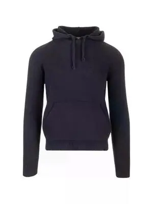 AL DUCA D’AOSTA 1902 Drawstring-hood Wool Hoodie - Blue