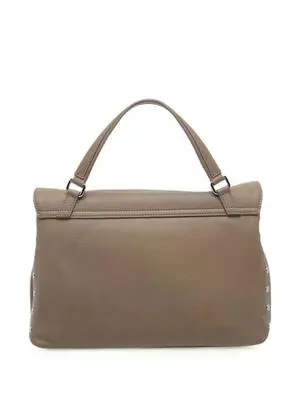 ZANELLATO Medium Postina Studded Leather Shoulder Bag - Brown