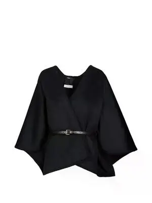 Max Mara Belted Wool Cape - Black