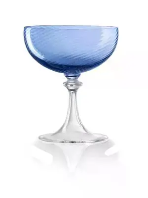 NASONMORETTI 3/62 Champagne Ribbed Glass - Blue