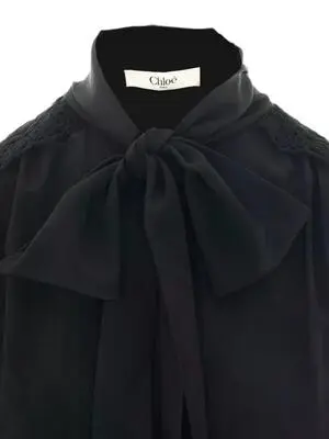 Chloé Scarf-tie Silk Blouse - Black