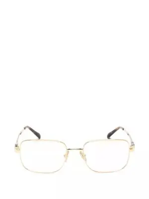 Miu Miu Rectangle-frame Logo-plaque Glasses - Gold