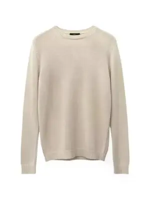 ROBERTO COLLINA Crew-neck Ribbed-trim Sweater - Neutrals