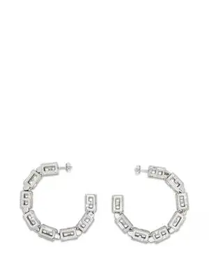 Gcds Cube-logo Half-hoop Earrings - Silver