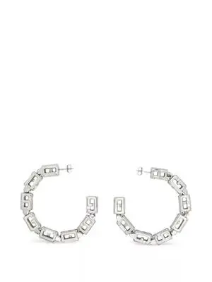 Gcds Tone Cube Logo Half-hoop Earrings - Silver