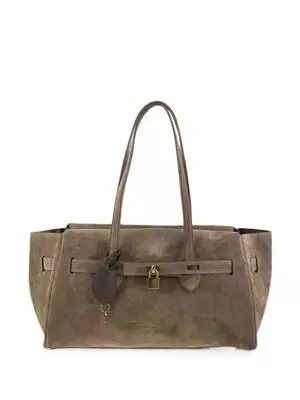 Brunello Cucinelli Padlock-detail Suede Shoulder Bag